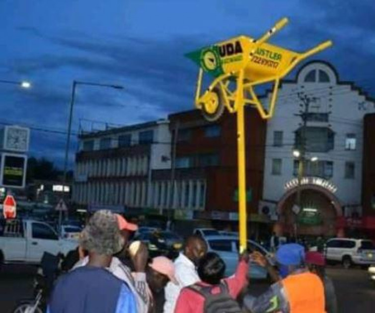 BARINGO: Unknown people steal UDA wheelbarrows hoisted on the streets